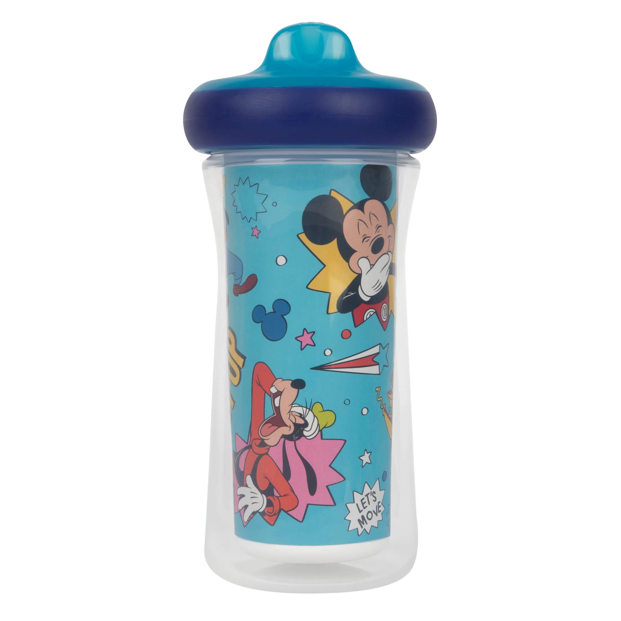 The First Years Disney Mickey Mouse Kids Insulated Sippy Cups - Dishwasher Safe Spill Proof Toddler Cups - Ages 12 Months and Up - 9 Ounces - 2 Count