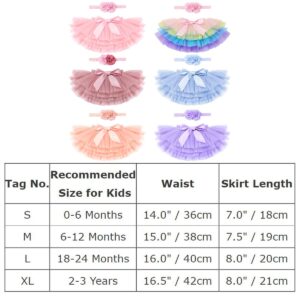 Baby Girls Rainbow Tutu Skirt with Headband Sets Toddler Girl Tulle Bloomers Diaper Covers Bowknot Bottom Skirts Skorts Tutu for Baby Girl 1st Birthday Cake Smash Outfit Rainbow 6-12 Months