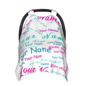 personalized baby car seat covers for babies with name，custom carseat canopy covers for girls boys，nursing breastfeeding cover for infant car seat.