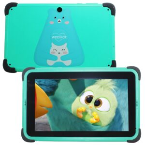 weelikeit tablet for kids 8", android 11 kids tablet with ax wifi6,parental control, kids app installed, 4500 mah, hd display,2+32gb,bluetooth, google play, toddler tablet with stylus(green)