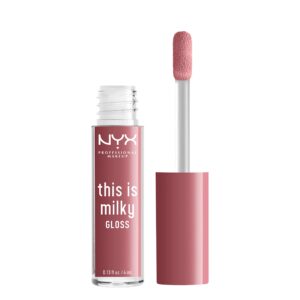 NYX PROFESSIONAL MAKEUP This Is Milky Gloss, Vegan Lip Gloss, 12 Hour Hydration - Cherry Skimmed (Dusty Pink Mauve)