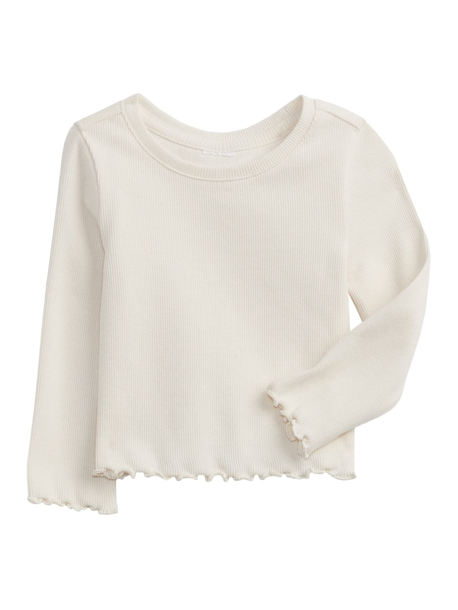 GAP Baby Girls Ribbed Knit T-Shirt T Shirt, Ivory Frost, 3T US