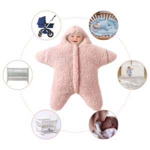 Baby Warm Sleeping Stroller Blanket Soft Thick Fleece Sleeping Bag Windproof Starfish Fleece Warm Snowsuit for 0-6 Months Boys Girls