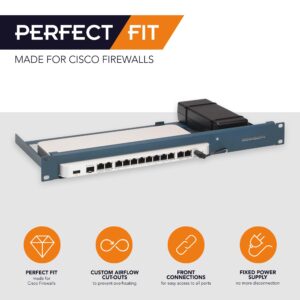 Cisco Meraki Firewall Appliance Rack Mount - 1U Server Rack Shelf with Easy Access Front Network Connections, Properly Vented, Customized 19 Inch Rack - RM-CI-T14 by Rackmount.IT