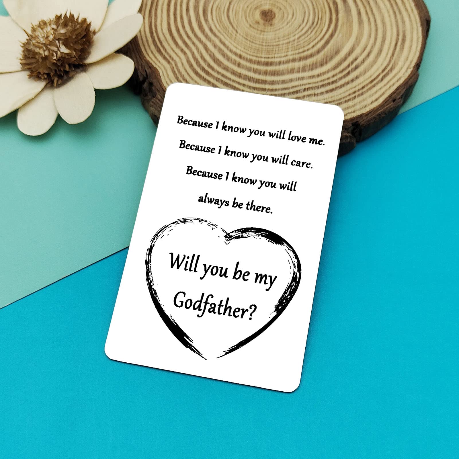 Fathers Day Jewelry Godfather Gift from Godchild Will You Be My Godfather Engraved Wallet Card Gift Baptism Gift New Uncle Gift Godfather Proposal Gifts Baptism Christmas Baby Shower Christening Gift