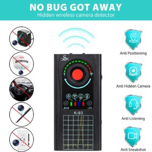 QNTT Hidden Camera Detectors, Anti Spy Detector, Hidden Camera Bug Detector Wand 12 Levels Sensitivity RF Signal Detector for GPS Tracker Audio Device