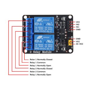 DWEII 10 PCS 2 Channel DC 5V Relay Module with Optocoupler Low Level Trigger Expansion Board Compatible with Arduino R3 MEGA 2560 1280 DSP ARM PIC AVR STM32 Raspberry Pi