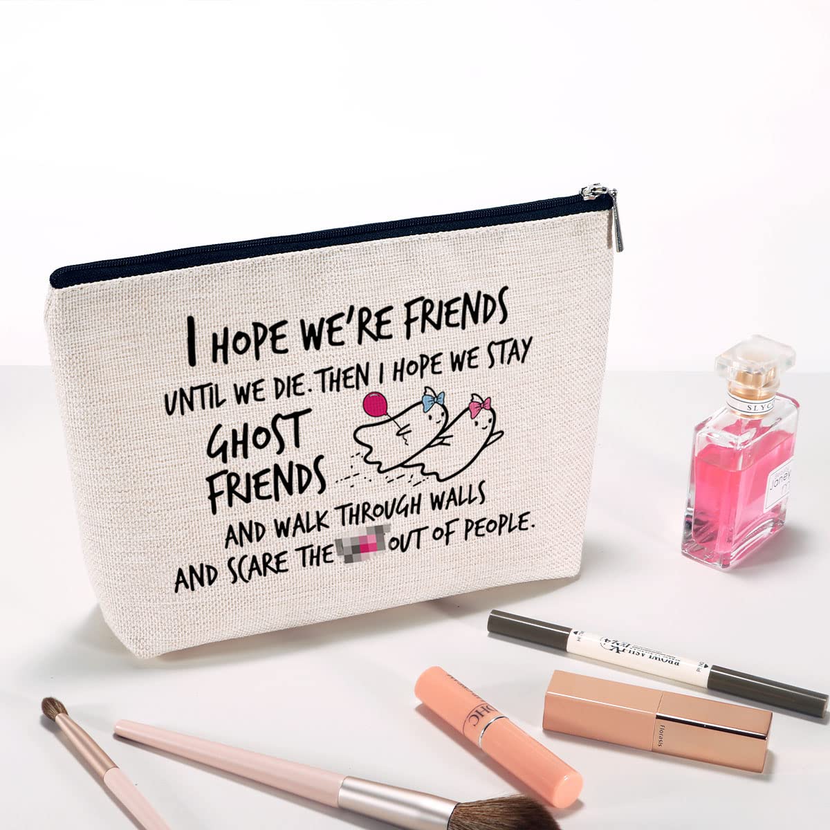 WELLBANEE Friend Gifts for Women, Friendship Birthday Gifts for Women, Makeup Bag for Friend Bestie BFF - MB003