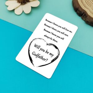 Fathers Day Jewelry Godfather Gift from Godchild Will You Be My Godfather Engraved Wallet Card Gift Baptism Gift New Uncle Gift Godfather Proposal Gifts Baptism Christmas Baby Shower Christening Gift