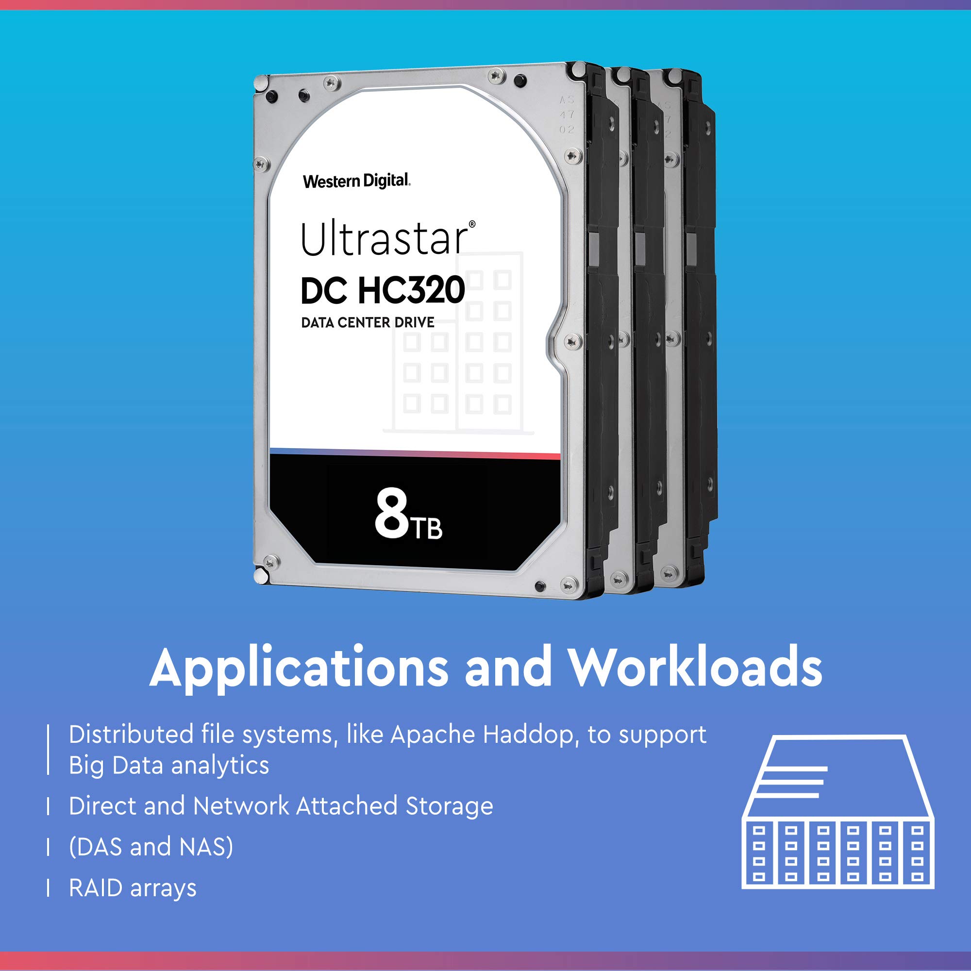 HGST WD Ultrastar DC HC320 8TB 7200 RPM SATA 6Gb/s 3.5-Inch Enterprise Hard Drive (HUS728T8TALE6L4) (Renewed) Mechanical Hard Disk