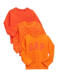 gap baby boys long sleeve tee t shirt, new dark orange, 4t us