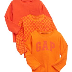 GAP Baby Boys Long Sleeve Tee T Shirt, New Dark Orange, 4T US