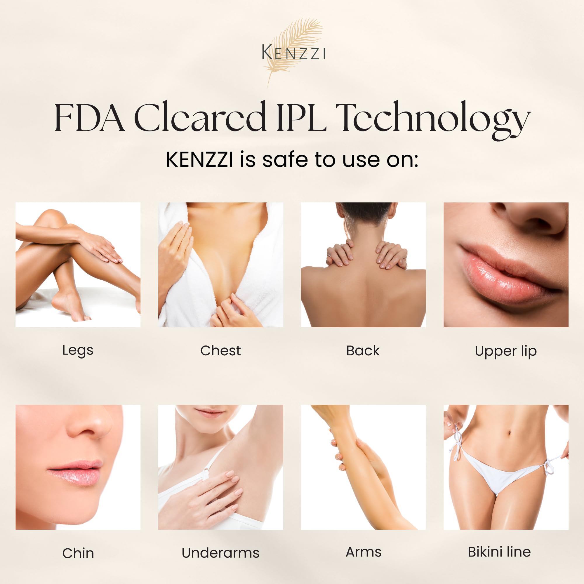 Kenzzi IPL PRO Hair Removal Device - IPL Laser Hair Removal and Rejuvenating Technology - Pain-Free At Home Laser Hair Removal for Whole Body Treatment