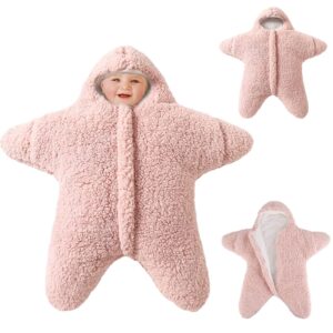 Baby Warm Sleeping Stroller Blanket Soft Thick Fleece Sleeping Bag Windproof Starfish Fleece Warm Snowsuit for 0-6 Months Boys Girls