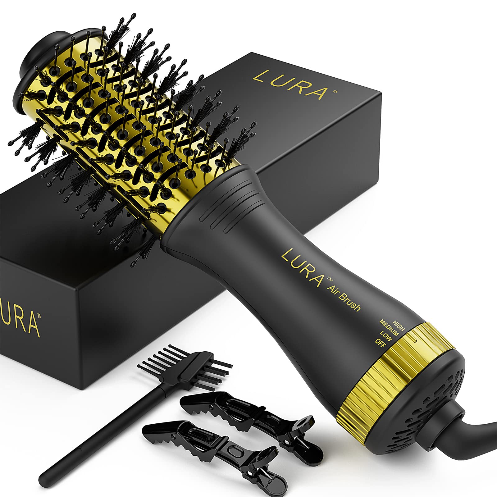 LURA Small Hot Air Brush for Shoulder-Length Styling, 2 Inch Blow Dryer and Styling Brush in One