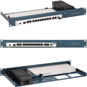 cisco meraki firewall appliance rack mount - 1u server rack shelf with easy access front network connections, properly vented, customized 19 inch rack - rm-ci-t14 by rackmount.it