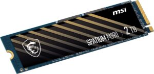 msi spatium m390 nvme m.2 2tb internal gaming ssd pcie gen3 up to 3300mb/s 3d nand up to 1200 tbw