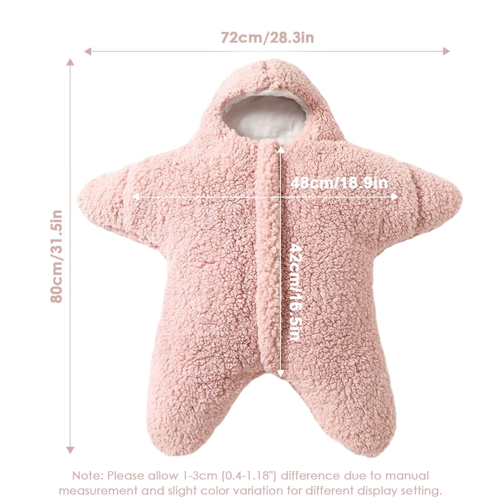 Baby Warm Sleeping Stroller Blanket Soft Thick Fleece Sleeping Bag Windproof Starfish Fleece Warm Snowsuit for 0-6 Months Boys Girls