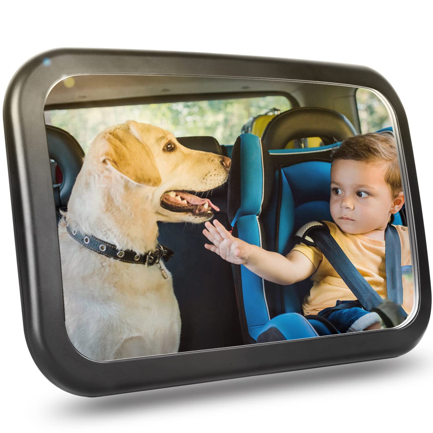 Srnede Baby Car Mirror Baby Rear Facing Seat Mirror for Infant Child with Wide Crystal Clear View Shatterproof