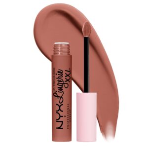 nyx professional makeup lip lingerie xxl matte liquid lipstick - candela babe (warm rose nude)