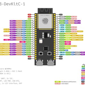 DIYmall ESP32-S3-DevKitC-1 N8R8 ESP32 S3 Development Board ESP32-S3-WROOM-1 Module Integrates Complete Wi-Fi+BT+BLE Functions,8MB Flash+8MB PSRAM