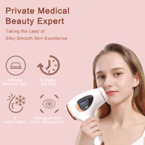 Ipl Laser Hair Removal For Women and Men Permanent, 999,999 Flashes Painless At-Home Hair Remover Device, Suitable for Armpits , Back Legs, Arms, Face, Bikini Line