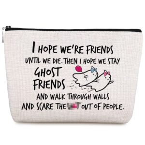 wellbanee friend gifts for women, friendship birthday gifts for women, makeup bag for friend bestie bff - mb003