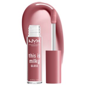 nyx professional makeup this is milky gloss, vegan lip gloss, 12 hour hydration - cherry skimmed (dusty pink mauve)