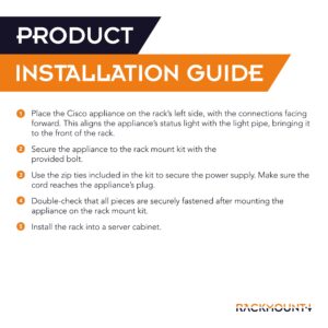 Cisco Meraki Firewall Appliance Rack Mount - 1U Server Rack Shelf with Easy Access Front Network Connections, Properly Vented, Customized 19 Inch Rack - RM-CI-T14 by Rackmount.IT