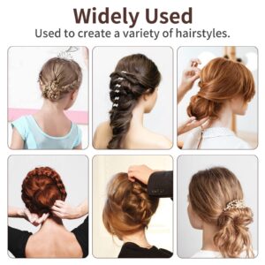 Cehony U Shaped Hair Pins, 200 Count Buns Waved Hair Pins for Updos with Box for Women Lady Girls Bobby Pins French Historical Hair Styling Pins Hair Accessories (Brown, 2.4 Inch)