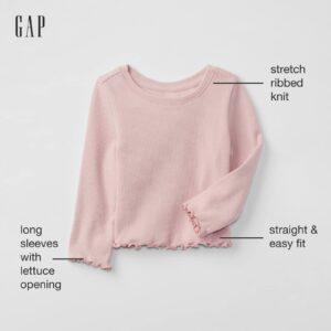 GAP Baby Girls Ribbed Knit T-Shirt T Shirt, Ivory Frost, 3T US