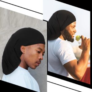 6 Pieces Dreadlock Cap Unisex Jumbo Dreadlock Cap Dreads Cap for Men Long Hair Dreads Head Wrap Shower Night Sleeping Cap Hair Accessories Sleep Bonnet for Men Women Colorful