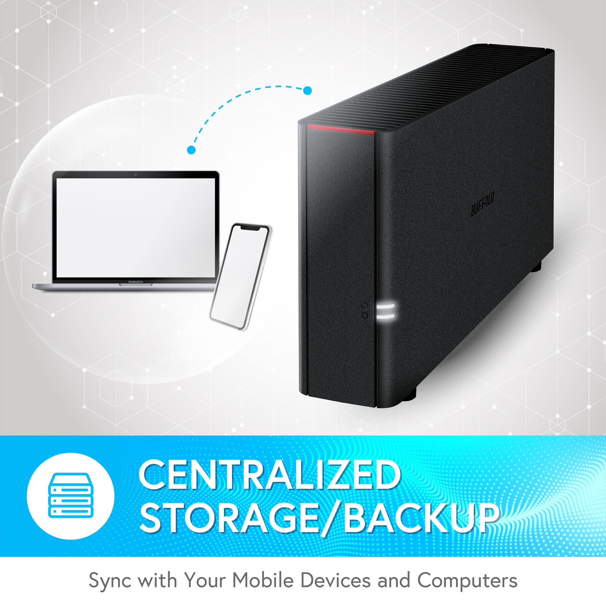 BUFFALO LinkStation 210 2TB 1-Bay NAS Network Attached Storage with HDD Hard Drives Included (Renewed)