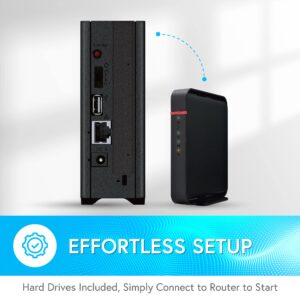 BUFFALO LinkStation 210 2TB 1-Bay NAS Network Attached Storage with HDD Hard Drives Included (Renewed)