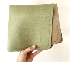 uniklook leather portable changing pad for baby- vegan leather drop cloth - travel baby changing mat - baby changing mat - multipurpose portable diaper change mat waterproof large 16"x30"