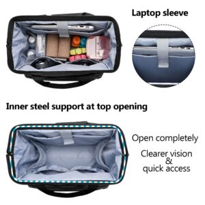 Trunab Nurse Bag with Multiple Pockets, Nurse Tote Bag for Work, Clinical, Home Care, Hospice Visit, with Padded 15.6" Laptop Sleeve