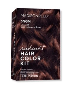 madison reed radiant hair color kit, dark cinnamon brown for 100% gray coverage, ammonia-free, 5ngm catania brown, permanent hair dye, pack of 1