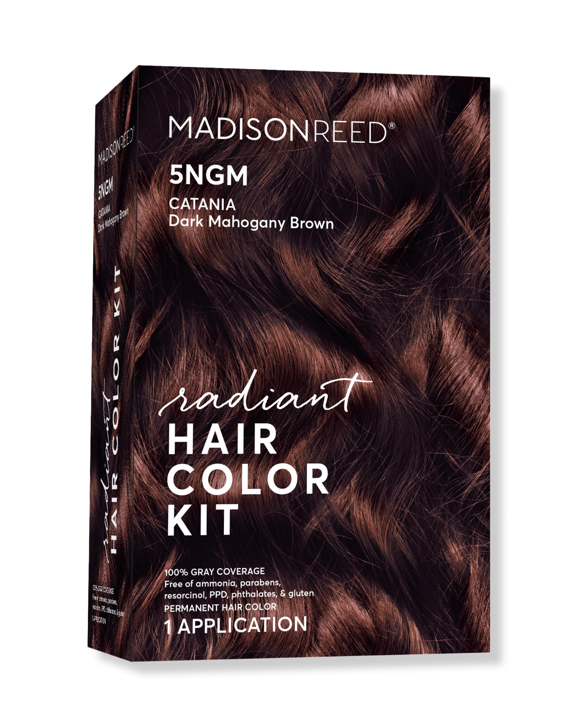 Madison Reed Radiant Hair Color Kit, Dark Cinnamon Brown for 100% Gray Coverage, Ammonia-Free, 5NGM Catania Brown, Permanent Hair Dye, Pack of 1