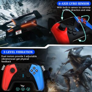 SZYUYU Switch Controller for Nintendo Switch,Switch Pro Controller for Wireless Switch/Switch Lite Remote with Dual Vibration/LED Keys Light, Gyro Axis, Motion Support Wake Up and Adjustable Turbo