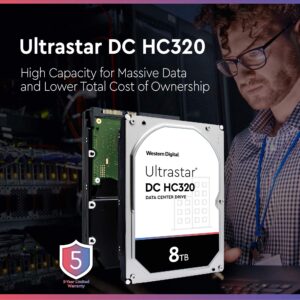 HGST WD Ultrastar DC HC320 8TB 7200 RPM SATA 6Gb/s 3.5-Inch Enterprise Hard Drive (HUS728T8TALE6L4) (Renewed) Mechanical Hard Disk