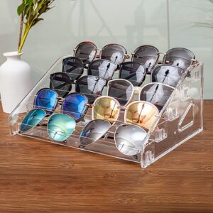 ALUYUYO Nail Polish Organizer Sunglass Organizer - 5 Layers Nail Polish Holder Sunglass Holder - Acrylic Nail Polish Stand Sunglass Display Stand - Nail Polish Rack Sunglass Display Rack - Clear