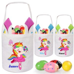 easter basket, jocidea 1 pack personalized easter basket personalized easter baskets for girls boys personalized easter baskets for kids personalized easter baskets bulk easter basket stuffers - pink