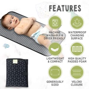 KeaBabies Portable Diaper Changing Pad and Baby Diaper Caddy Organizer - Waterproof Foldable Baby Changing Mat - Large Baby Organizer - Travel Diaper Change Mat - Diaper Organizer for Changing Table