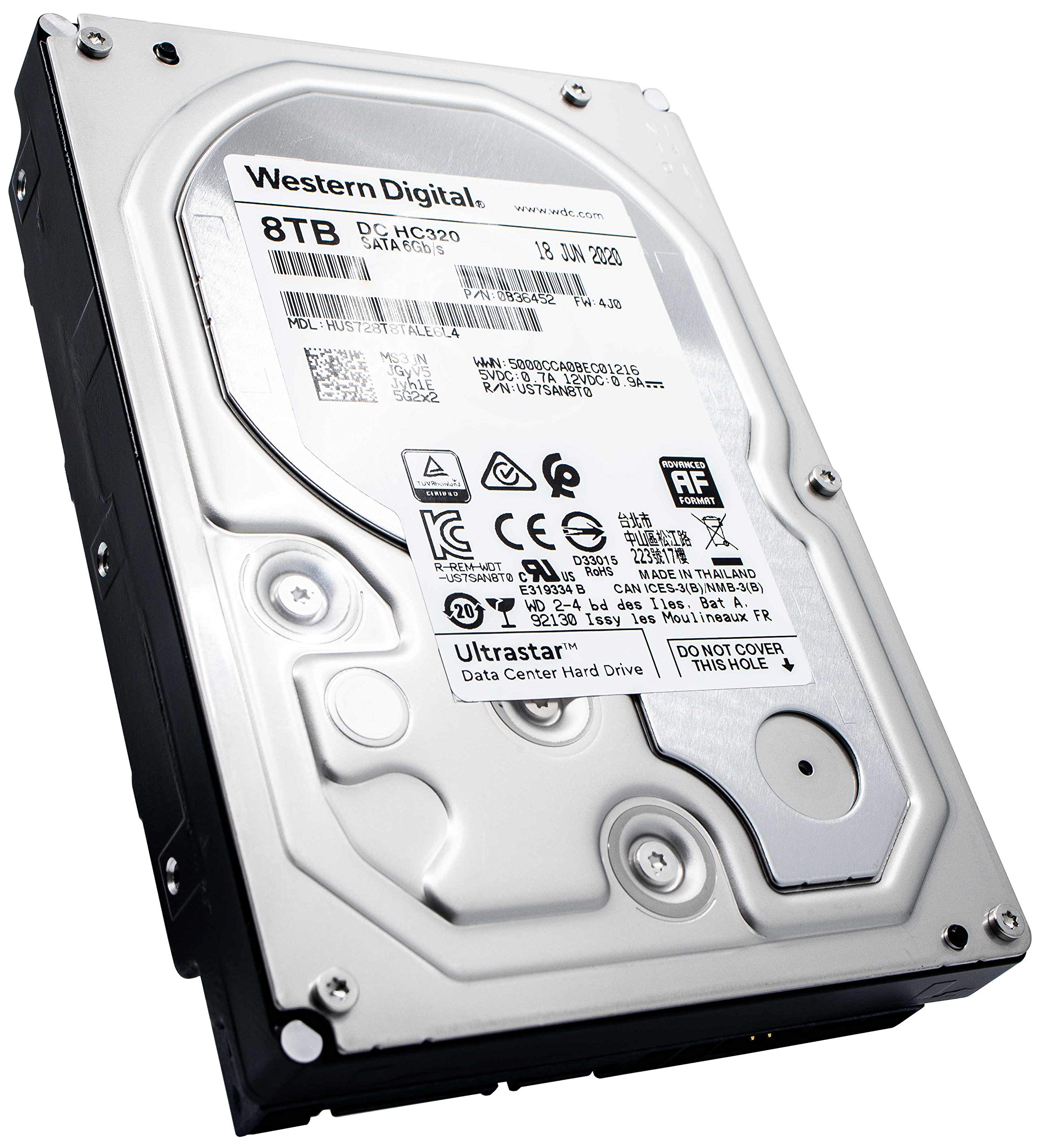 HGST WD Ultrastar DC HC320 8TB 7200 RPM SATA 6Gb/s 3.5-Inch Enterprise Hard Drive (HUS728T8TALE6L4) (Renewed) Mechanical Hard Disk