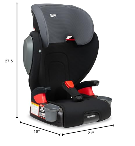 Britax Highpoint Backless Belt-Positioning Booster Seat, SafeWash Black Ombre