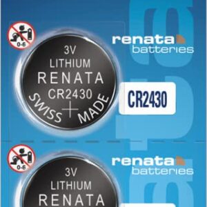 Renata CR2430 Batteries - 3V Lithium Coin Cell 2430 Battery (2 Count)