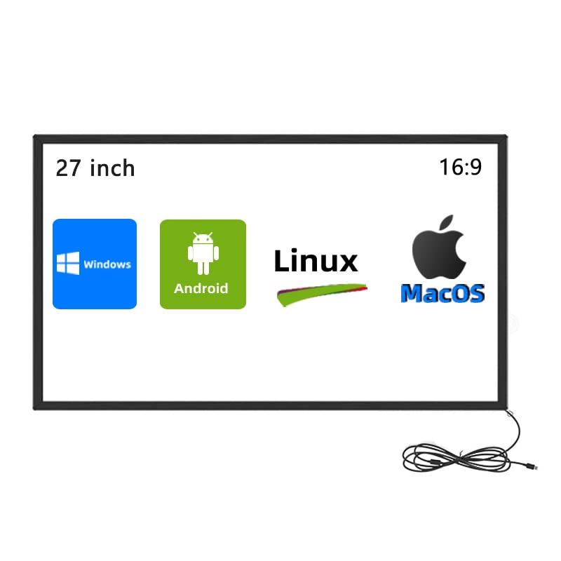 27 Inch 16 Points IR Touch Frame Overlay Kit Infrared Touch Screen Panels with USB Free-Drive for LCD Monitor Without Glass HT-IR27-17mm