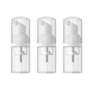 longway 3pcs travel size foam pump bottle,mini empty pump bottle dispenser(30ml,1 fl oz) (clear)