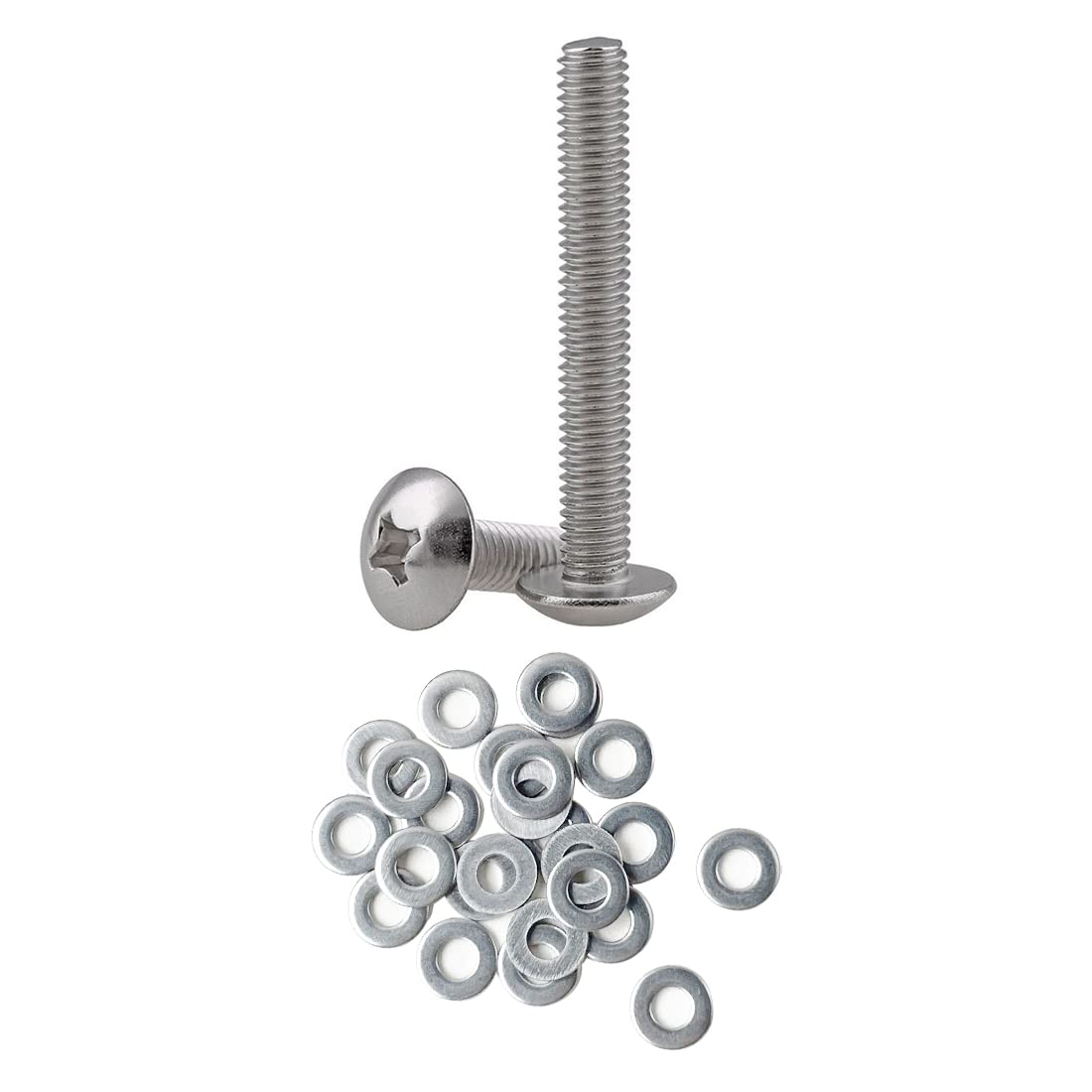 Adiyer 25pcs Knob/Pull Screws with Washers 8/32 Thread x 1-1/4 Inch Cabinet Door Drawer Machine Screws, 304 Stainless Steel