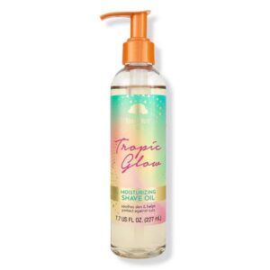 T H Tree Hut Tropic Glow Shave Oil Set! Includes Shave Oil and Loofah! Formulated With Real Sugar, Certified Shea Butter And Capuacu! Soothes and Moisturizes Skin! (Tropic Glow Bare)